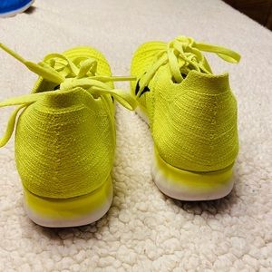 Nike | Shoes | Nike Free Rn Flyknit Neon Yellow Running Shoe | Poshmark